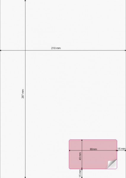 A4 Bogen mit ablösbarem Etikett 80x49mm - Briefbogen mit Integriertem ...